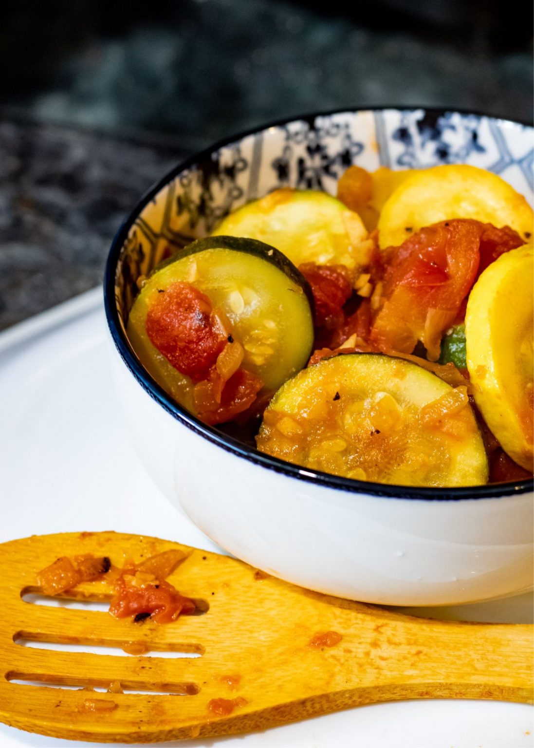 Stewed Squash and Tomatoes - Ladle and Grain