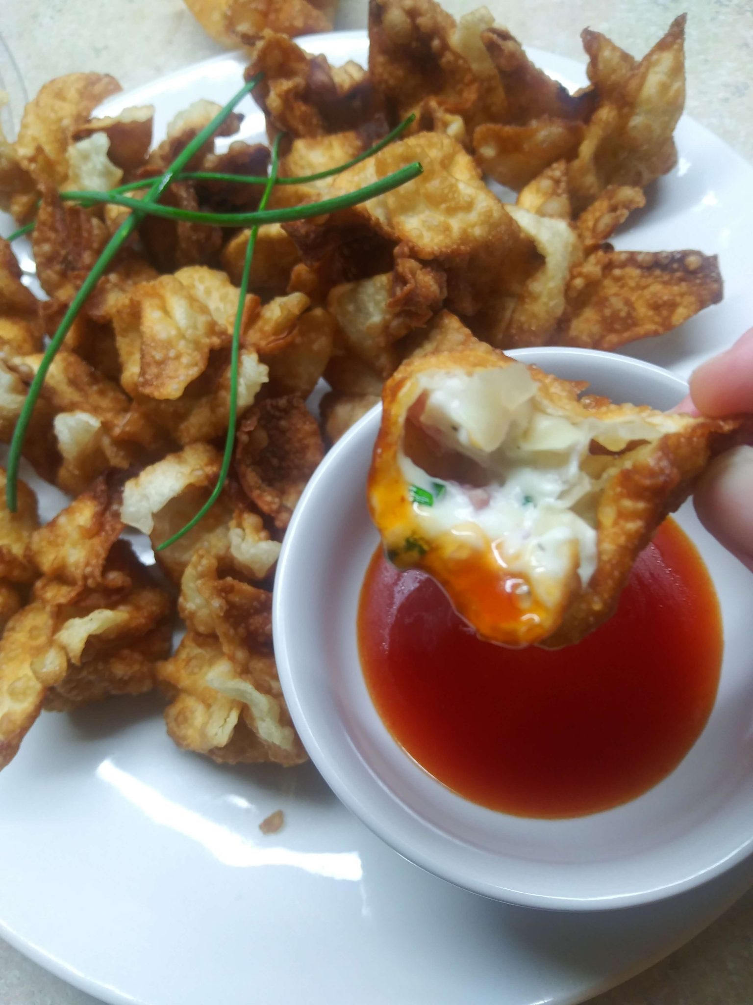 Ham and Cream Cheese Wontons - Ladle and Grain