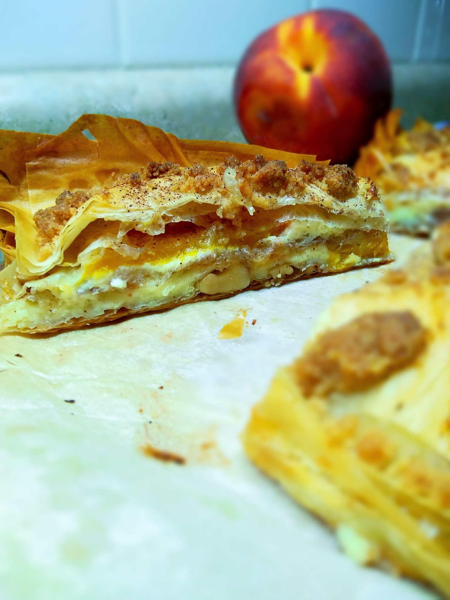 Peaches and Cream Strudel - Ladle and Grain