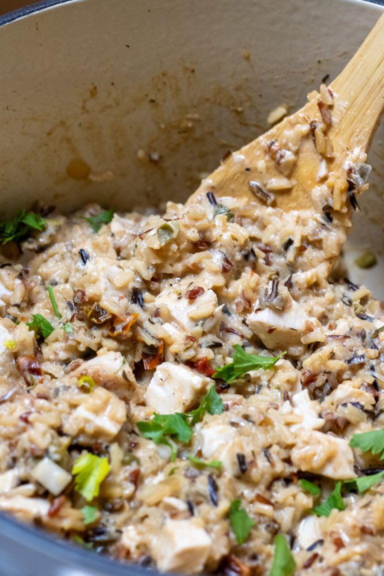 Turkey Wild Rice Casserole (with Sun-dried Tomatoes) - Ladle and Grain