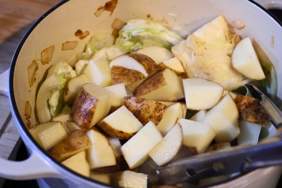One Pot Smothered Cabbage and Potatoes